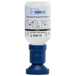 Plum Eyewash pH-Neutral 200 ml mit ergonomischer Augenschale & Staubkappe, EN 15154-4, 165 &times; 55 &times; 56 mm