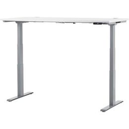 Sch&auml;fer Shop Sch&auml;fer Shop Genius Schreibtisch MODENA FLEX, elektrisch h&ouml;henverstellbar, Rechteck, T-Fu&szlig;, B 2000 x T 800 mm, weii&szlig;/wei&szlig;alu