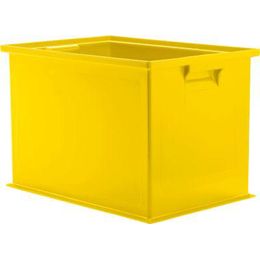 Sch&auml;fer Shop Stapelkasten SSI Sch&auml;fer 14/6-2Z, Volumen 33 l, bis 30 kg, mit Griffmulde, L 465 x B 314 x H 298 mm, Polypropylen, gelb