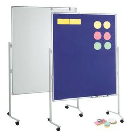 Maul Moderationstafel Pro, Textil, blau/Whiteboard + Moderationskarten-Set mit 360 Karten und 200 Pin-Nadeln