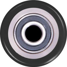 Gabelrolle f&uuml;r Hubwagen, inkl. Lager, &Oslash; 80 x B 70 mm, PU, silber