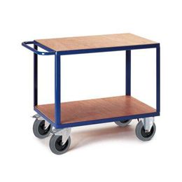 ROLLCART Tischwagen, 2 Ladefl&auml;chen, 850 x 500 mm, Tragkraft 600 kg, f&uuml;r Produktion und Werkstatt