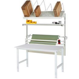 Rau Packtischsystem 03 Arbeitstisch-Serie Tom, B 1500 x T 1000 x H 760-1080 mm, Melamin-Platte, bis 500 kg