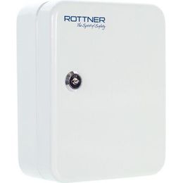 Rottner Schl&uuml;sselkassette TS 20, Zylinderschloss, f&uuml;r 20 Schl&uuml;ssel, B 165 x T 85 x H 205 mm, Stahl, lichtgrau