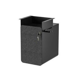 Unterbauschrank f&uuml;r Schreibtische, abschlie&szlig;bar, 1 Boden/1 Haken, B 325 x T 250/405 x H 492 mm, Metall/Filz, schwarz/anthrazitgrau