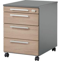 Sch&auml;fer Shop Sch&auml;fer Shop Select Rollcontainer SET UP, abschlie&szlig;bar, B 432 x T 580 x H 595 mm, graphit/eiche