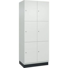 C+P Schlie&szlig;fachschrank Cambio, 2 Abteile, 6 F&auml;cher, mit Sockel, B 800 x T 525 x H 1980 mm, verkehrswei&szlig;