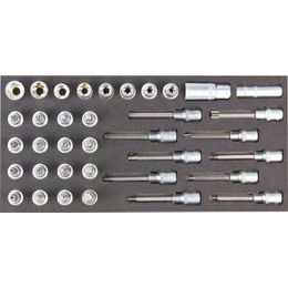 ADB Innensechskant/Innensechsrund-Set, 1/2" Antrieb, 36-teilig, Chrom-Vanadium, inkl. Schaumstoffeinlage, L 400 x B 190 x H 35 mm