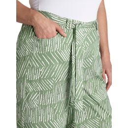 sheego Gro&szlig;e Gr&ouml;&szlig;en 7/8-Hose mit Alloverprint und Bindeg&uuml;rtel, eucalyptus-ecru-bedruckt, Gr&ouml;&szlig;e 50 - Damen