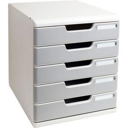 Exacompta MODULO A4 Office Steingrau, Schubladenbox 5 Schubladen geschlossen A4/A4+, leise, Sicherheitsstopp