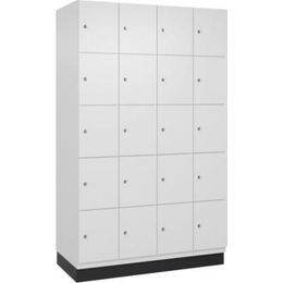 C+P Schlie&szlig;fachschrank Cambio, 4 Abteile, 20 F&auml;cher, mit Sockel, B 1200 x T 525 x H 1980 mm, verkehrswei&szlig;