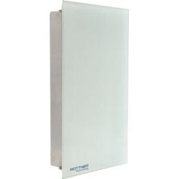 Rottner Schl&uuml;sselschrank Key Glass White, Magnetverschluss, f&uuml;r 8 Schl&uuml;ssel, B 200 x T 40 x H 300 mm, Edelstahl, wei&szlig;
