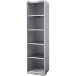 Sch&auml;fer Shop Sch&auml;fer Shop Genius Regalschrank FS, Stahl, mit Bel&uuml;ftungsl&ouml;chern, B 545 x T 520 x H 1950 mm, 5 OH, Wei&szlig;alu, bis 250 kg