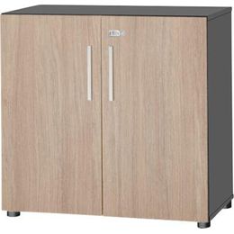 Sch&auml;fer Shop Sch&auml;fer Shop Select Schrank SET UP, 2 OH, abschlie&szlig;bar, B 800 x T 420 x H 788 mm, graphit/eiche