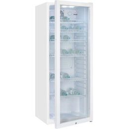 Exquisit Glast&uuml;rk&uuml;hlschrank GKS240-GT-160C Wei&szlig; 237 l, Umluft, 6 Ablagen, T&uuml;rschloss, freistehend