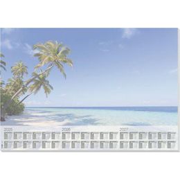 Sigel Schreibunterlage "Beach" 30 Blatt, Kalendarium 2025/2026/2027, 80 g/m&sup2;