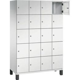 C+P Schlie&szlig;fachschrank Cambio, 4 Abteile, 20 F&auml;cher, auf F&uuml;&szlig;en, B 1200 x T 525 x H 1980 mm, lichtgrau