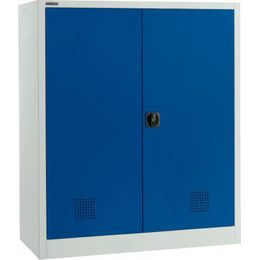 Sch&auml;fer Shop Sch&auml;fer Shop Select Umweltschrank, B 1200 x T 500 x H 1585 mm, 3 Wannen &agrave; 23 Liter, lichtgrau/enzianblau