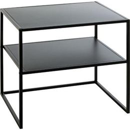 HAKU Beistelltisch, rechteckig, Stahlrohr pulverbeschichtet, Ablagen Metall pulverbeschichtet, B 500 x T 400 x H 450 mm, schwarz