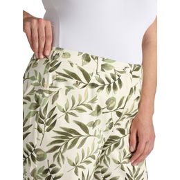 sheego Gro&szlig;e Gr&ouml;&szlig;en Druckhose in schmaler Form, champagner-pistazie-gemustert, Gr&ouml;&szlig;e 48 - Damen