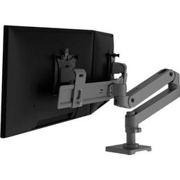 Monitorarm Ergotron LX Pro Dual Direct, f&uuml;r 2 Displays bis 27&Prime;, neig-/schwenk-/drehbar, h&ouml;henverstellbar, Tischhalterung, VESA, Metall, dunkelgrau