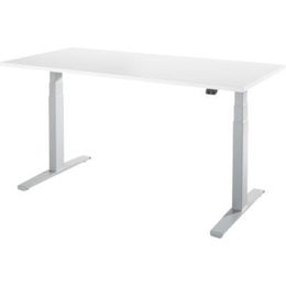 Sch&auml;fer Shop Sch&auml;fer Shop Select Schreibtisch LOGIN, elektrisch h&ouml;henverstellbar, Rechteck, T-Fu&szlig;, B 1600 x T 800 x H 645-1290 mm, wei&szlig;/wei&szlig;aluminium