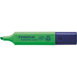 Staedtler Textmarker Textsurfer Classic, Keilspitze, Strichst&auml;rke 1-5 mm, nachf&uuml;llbar, mit Drehkappe, Recycling-Kunststoff, Schreibfarbe gr&uuml;n, 1 St&uuml;ck