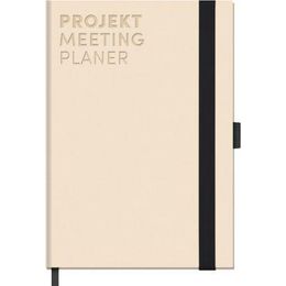 Korsch Projekt- und Meetingplaner, DIN A5, 200 Seiten, FSC-Papier, Leinenstruktur, Farbschnittkante, Gummiband & Stiftehalter, sandbeige