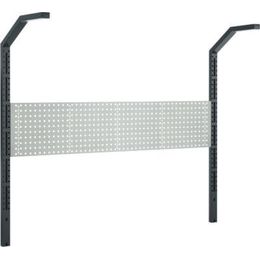 Sch&auml;fer Shop Sch&auml;fer Shop Pure Tischaufbau f&uuml;r Arbeitstische AST31, 2 x Aufbaus&auml;ulen, 1 x Lochwand, B 2000 x H 1615 mm, Stahl, anthrazitgrau/lichtgrau
