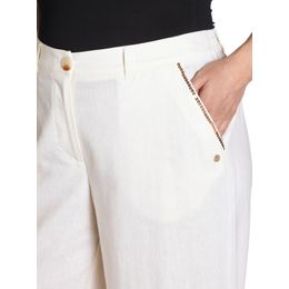 sheego Gro&szlig;e Gr&ouml;&szlig;en Leinenhose mit Pailletten an den Taschen, ecru, Gr&ouml;&szlig;e 44 - Damen