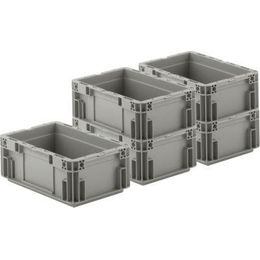 Sch&auml;fer Shop Euro Box SSI Sch&auml;fer Serie MF 3120, aus PP, Inhalt 5,2 L, Unterfassgriff, grau, 5 St&uuml;ck