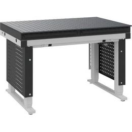 Schwei&szlig;tisch Otto Kind Multi4Flex, station&auml;r, ESD-leitf&auml;hig, h&ouml;henverstellbar, bis 500 kg, B 1200 x T 800 mm, anthrazitgrau/lichtgrau