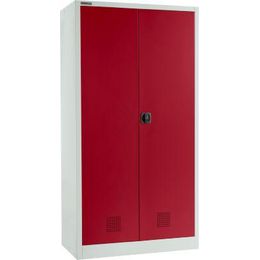 Sch&auml;fer Shop Sch&auml;fer Shop Select Umweltschrank, B 950 x T 500 x H 1935 mm, 4 WHG-Wannen &agrave; 11 Liter, lichtgrau/rubinrot