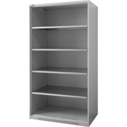 Sch&auml;fer Shop Sch&auml;fer Shop Genius Regalschrank FS, Stahl, mit Bel&uuml;ftungsl&ouml;chern, B 1055 x T 620 x H 1950 mm, 5 OH, Wei&szlig;alu, bis 500 kg