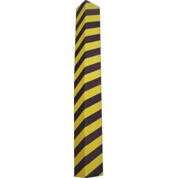Garagen Eckenschutzprofil Mottez, f&uuml;r den Innenbereich, selbstklebend, waschbar, L 1180 x B 125 x H 25 mm, PU-Schaumstoff, gelb-schwarz