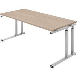 Sch&auml;fer Shop Sch&auml;fer Shop Select Schreibtisch SET UP, C-Fu&szlig;gestell, 1800x800, eiche/wei&szlig;alu