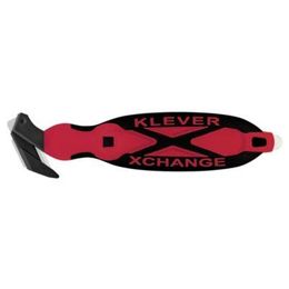 KLEVER Sicherheitsmesser XChange 35, mit Klebebandanritzer/Schaber/Umh&auml;nge&ouml;se, L 180 x B 38 x H 10 mm, rot-schwarz