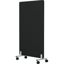 Mobile Stellwand Modus mit Rollen, 25 mm stark, B 800 x H 1400 mm, schwarz