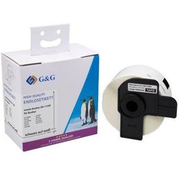 G&G Etiketten G&G, kompatibel zu Brother DK-11208, 38 x 90 mm, selbstklebend, Thermopapier, wei&szlig;, 1 x 400 St&uuml;ck