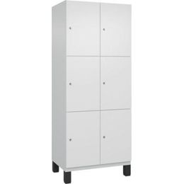 C+P Schlie&szlig;fachschrank Cambio, 2 Abteile, 6 F&auml;cher, auf F&uuml;&szlig;en, B 800 x T 525 x H 1980 mm, verkehrswei&szlig;