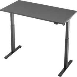 Schreibtisch, elektrisch h&ouml;henverstellbar, Rechteck, T-Fu&szlig;, B 1300 x T 650 x H 720-1200 mm, graphit/schwarz