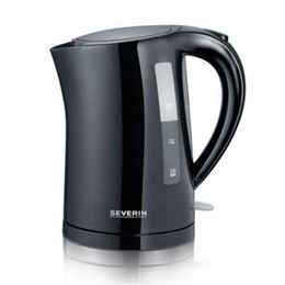 Severin Wasserkocher, 1,5 Liter, 2.200 Watt, 360&deg; central-cordless, Anti-Kalk-Sieb, verdecktes Heizelement, Schwarz