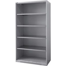 Sch&auml;fer Shop Sch&auml;fer Shop Genius Regalschrank FS, Stahl, mit Bel&uuml;ftungsl&ouml;chern, B 1055 x T 520 x H 1950 mm, 5 OH, Wei&szlig;alu, bis 500 kg