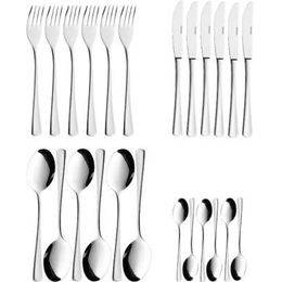 24-tlg Besteckset f&uuml;r 6 Pers., Edelstahl 18/10 poliert, Messer aus Klingenstahl, 2,2/2,0 mm