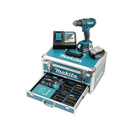 Makita DHP482RFX9 Akku-Schlagbohrschrauber 18V / 30 Ah + 96-tlg. Zubeh&ouml;r-Set im Alukoffer 197019-9 b&uuml;rstenloser Motor inkl .2x3 0 Ah Akku BL1830B + Schnellladeger&auml;t DC18RC mit LED-Licht und G&uuml;rtelclip)
