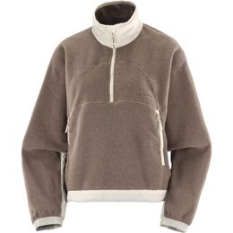 Salomon CHROMA CROPPED Fleeceshirt Damen - Gr&ouml;&szlig;e M - braun