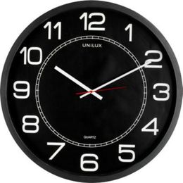 Unilux MEGA Wanduhr, Durchmesser 57,5 cm, Quarz-Uhrwerk, schwarz