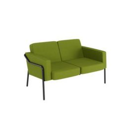 meet by Paperflow 2-Sitzer Outdoor Sofa MEDSO, Gr&ouml;&szlig;e L, Stahlgestell, B 1250 x T 747 x H 740 mm, 240 kg, gr&uuml;n