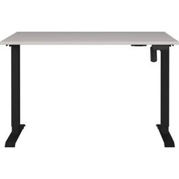 Schreibtisch Monaco, elektrisch h&ouml;henverstellbar, Rechteck, T-Fu&szlig;, Memorybedienpanel, B 1200 x T 800 x H 720-1190 mm, kaschmir/schwarz