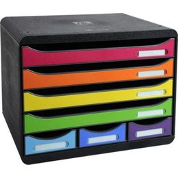 Exacompta STOREBOX Iderama Regenbogen, 7 offene Schubladen A4+ quer, 27 cm tief, leise Ausz&uuml;ge, Sicherheitsstopp, 25 Jahre